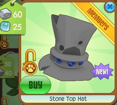 Stone Top Hat | Animal Jam Classic Wiki | Fandom