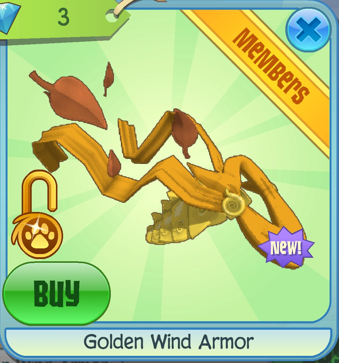 Golden Wind Armor | Animal Jam Classic Wiki | Fandom