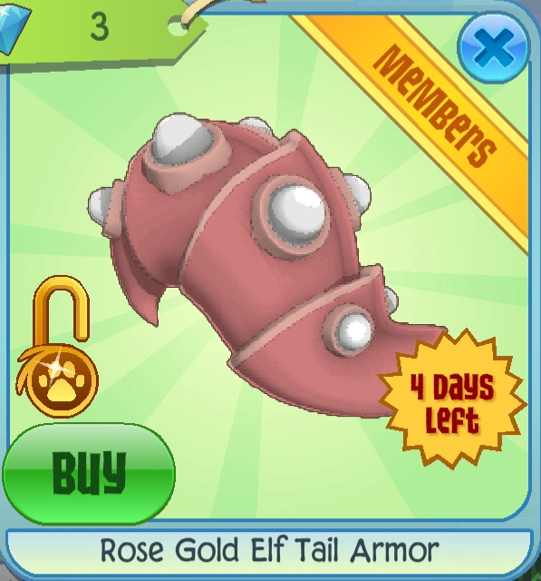 Rose Gold Elf Tail Armor | Animal Jam Classic Wiki | Fandom
