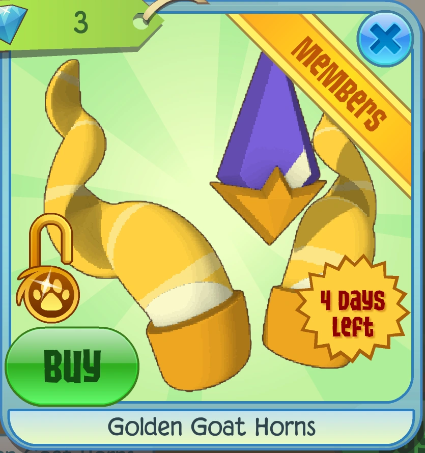 Golden Goat Horns | Animal Jam Classic Wiki | Fandom