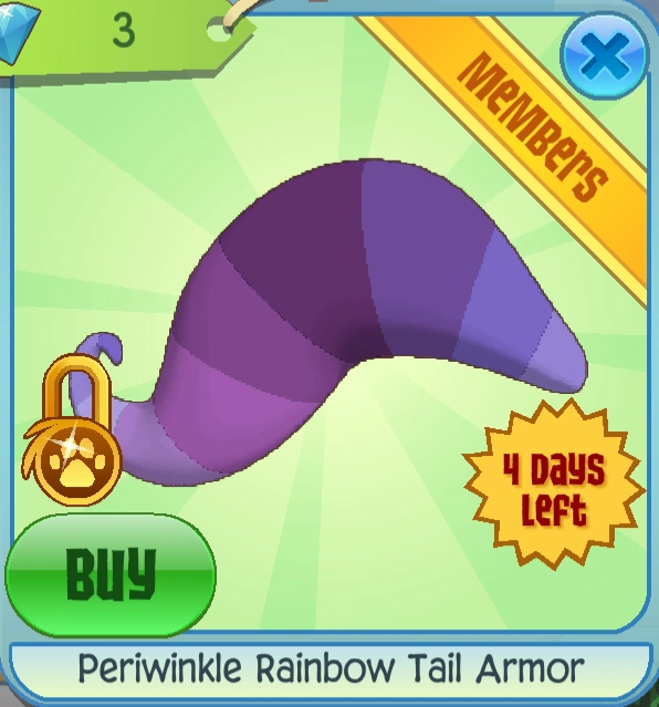 Periwinkle Rainbow Tail Armor | Animal Jam Classic Wiki | Fandom