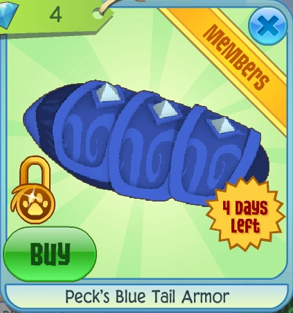 Peck's Blue Tail Armor | Animal Jam Classic Wiki | Fandom
