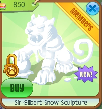 Sir Gilbert Snow Sculpture | Animal Jam Classic Wiki | Fandom