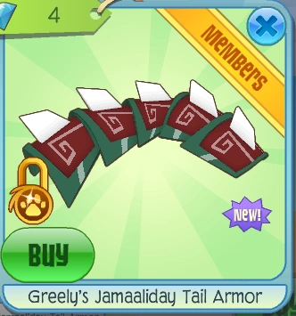 Greely's Jamaaliday Tail Armor | Animal Jam Classic Wiki | Fandom