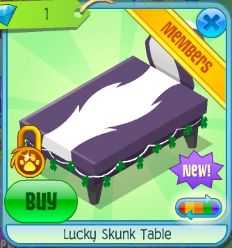 Lucky Skunk Table | Animal Jam Classic Wiki | Fandom
