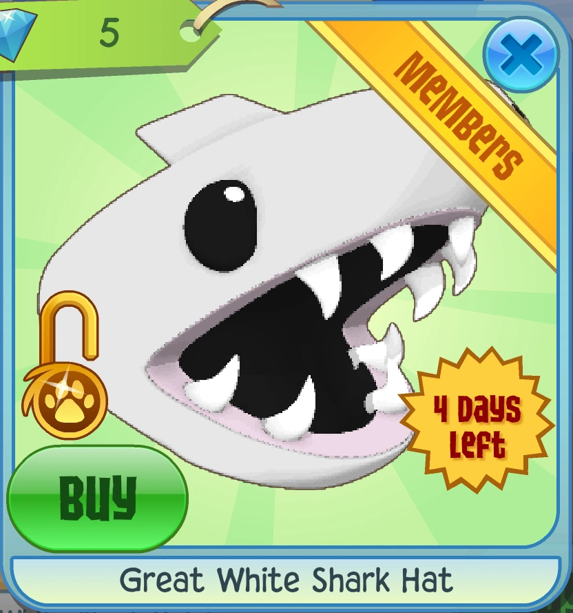 Great White Shark Hat | Animal Jam Classic Wiki | Fandom