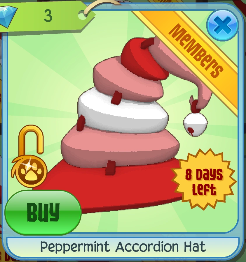 Peppermint Accordion Hat | Animal Jam Classic Wiki | Fandom