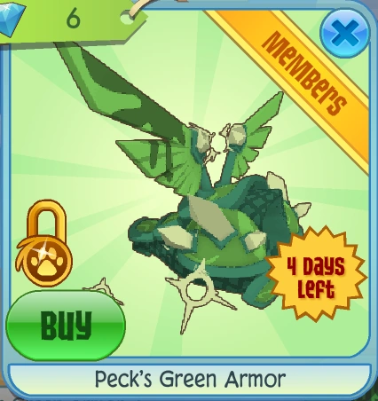 Peck's Green Armor | Animal Jam Classic Wiki | Fandom