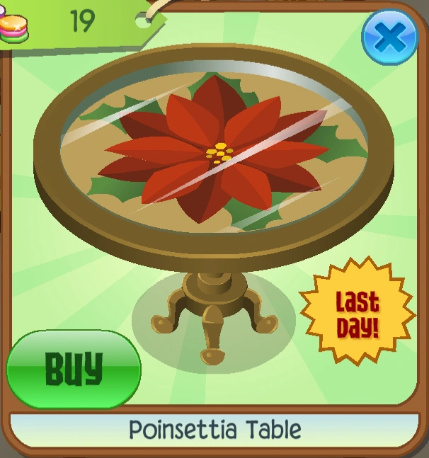 Poinsettia Table (Non-Member) | Animal Jam Classic Wiki | Fandom