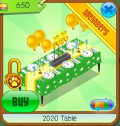 2020 Table | Animal Jam Classic Wiki | Fandom