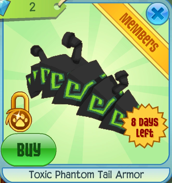 Toxic Phantom Tail Armor | Animal Jam Classic Wiki | Fandom