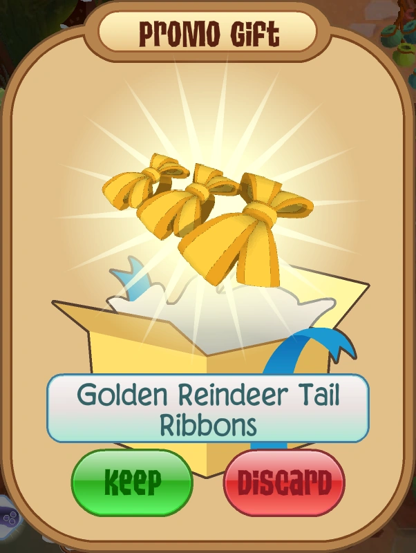 Golden Reindeer Tail Ribbons | Animal Jam Classic Wiki | Fandom