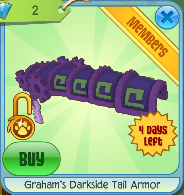 Graham's Darkside Tail Armor | Animal Jam Classic Wiki | Fandom