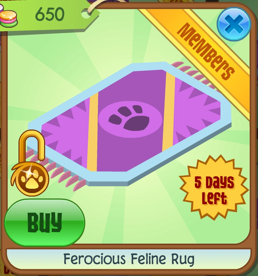 Ferocious Feline Rug | Animal Jam Classic Wiki | Fandom