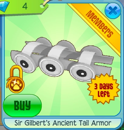 Sir Gilbert's Ancient Tail Armor | Animal Jam Classic Wiki | Fandom
