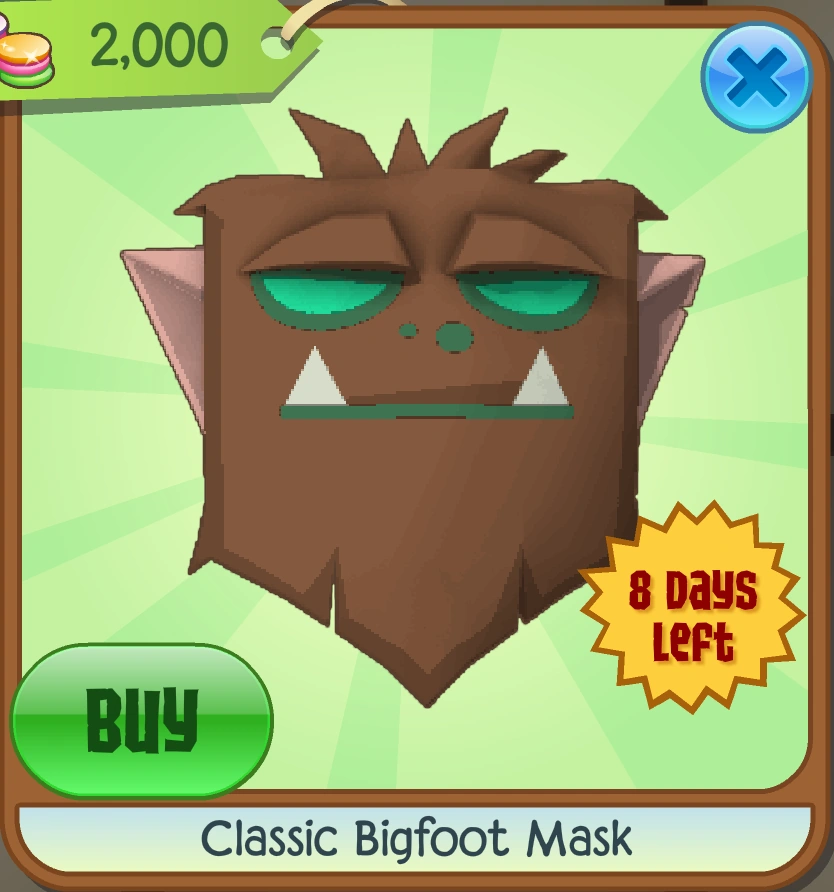 Classic Bigfoot Mask | Animal Jam Classic Wiki | Fandom