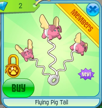 Flying Pig Tail | Animal Jam Classic Wiki | Fandom
