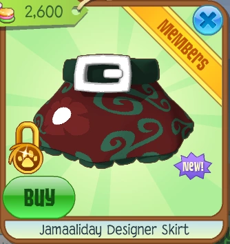 Jamaaliday Designer Skirt | Animal Jam Classic Wiki | Fandom