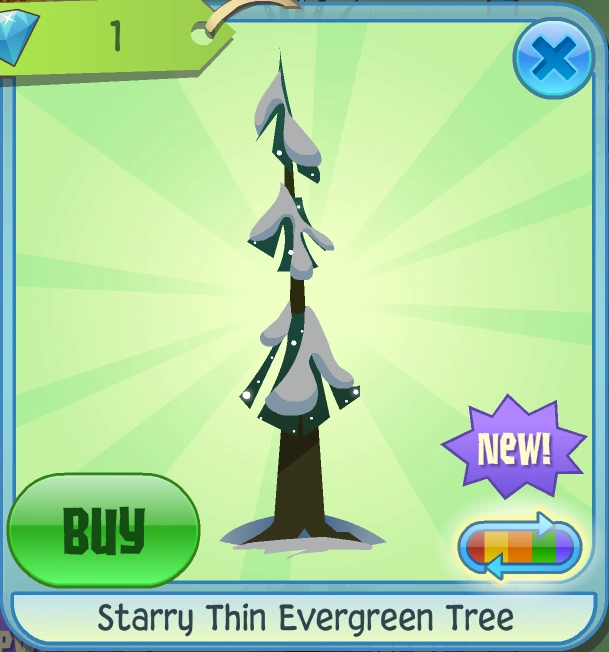 Starry Thin Evergreen Tree | Animal Jam Classic Wiki | Fandom