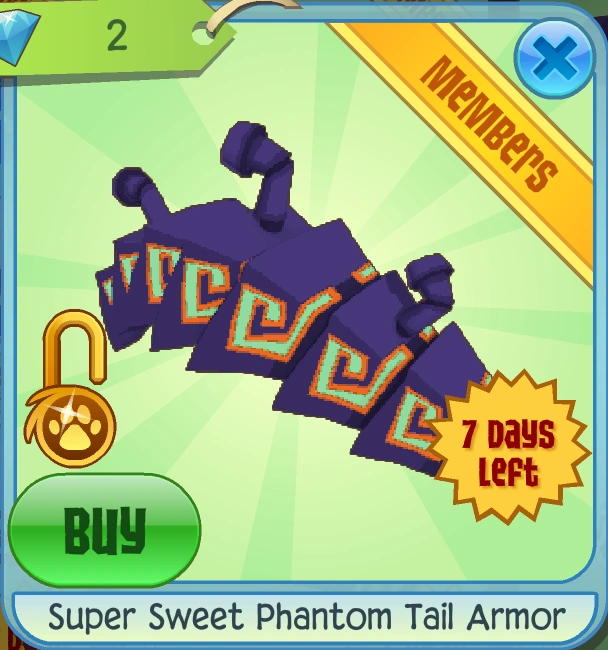 Super Sweet Phantom Tail Armor | Animal Jam Classic Wiki | Fandom