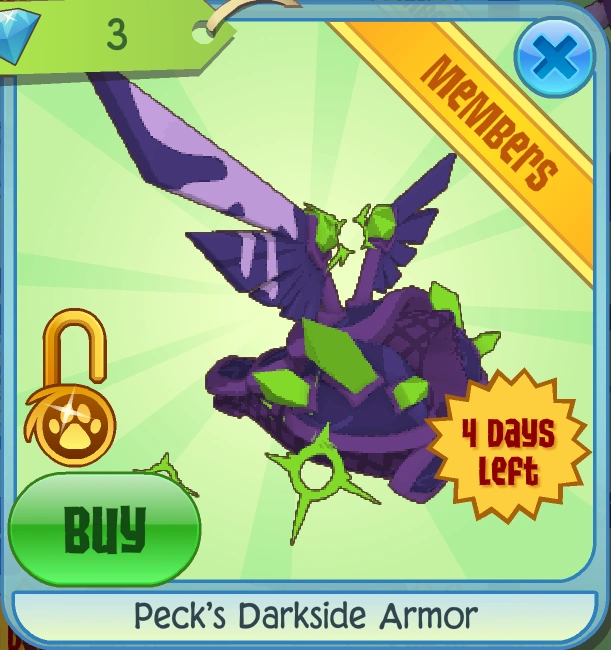 Peck's Darkside Armor | Animal Jam Classic Wiki | Fandom