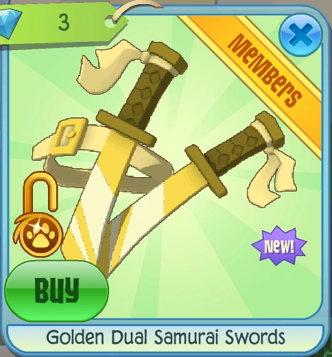 Golden Dual Samurai Swords | Animal Jam Classic Wiki | Fandom
