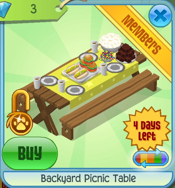Backyard Picnic Table | Animal Jam Classic Wiki | Fandom