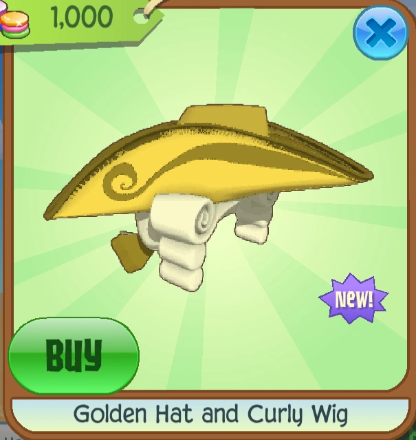 Golden Hat and Curly Wig | Animal Jam Classic Wiki | Fandom