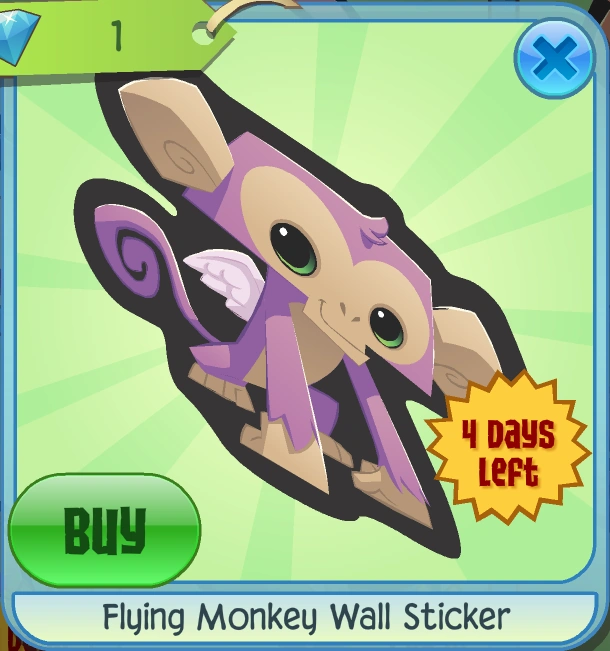 Flying Monkey Wall Sticker | Animal Jam Classic Wiki | Fandom