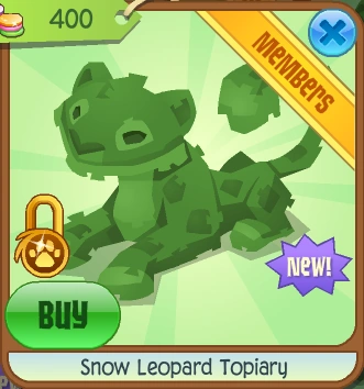 Snow Leopard Topiary | Animal Jam Classic Wiki | Fandom