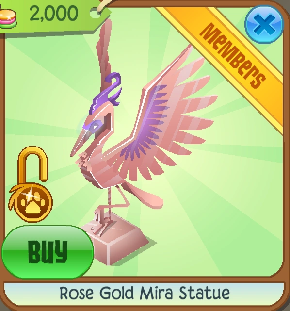 Rose Gold Mira Statue | Animal Jam Classic Wiki | Fandom