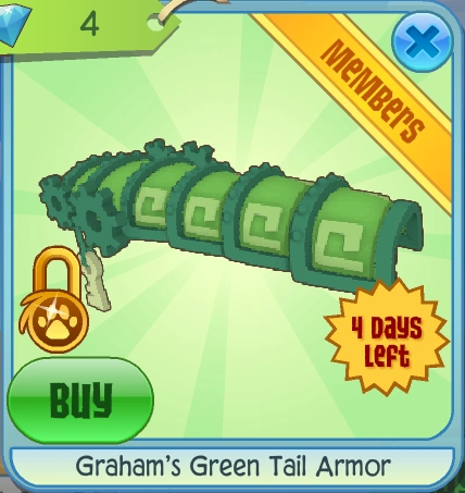 Graham's Green Tail Armor | Animal Jam Classic Wiki | Fandom