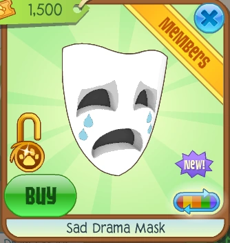 Sad Drama Mask | Animal Jam Classic Wiki | Fandom