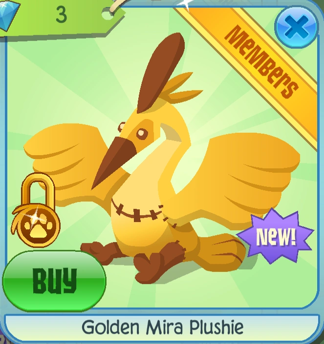 Golden Mira Plushie | Animal Jam Classic Wiki | Fandom
