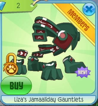 Liza's Jamaaliday Gauntlets | Animal Jam Classic Wiki | Fandom