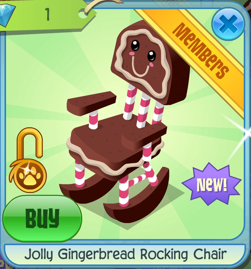 Jolly Gingerbread Rocking Chair | Animal Jam Classic Wiki | Fandom