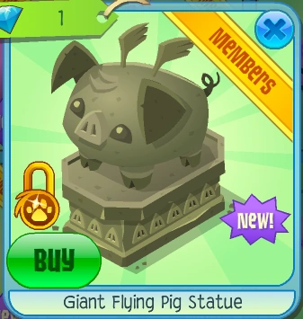Giant Flying Pig Statue | Animal Jam Classic Wiki | Fandom