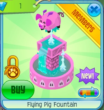 Flying Pig Fountain | Animal Jam Classic Wiki | Fandom