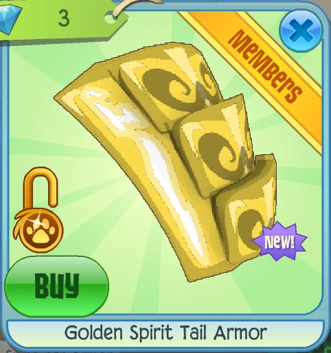 Golden Spirit Tail Armor | Animal Jam Classic Wiki | Fandom
