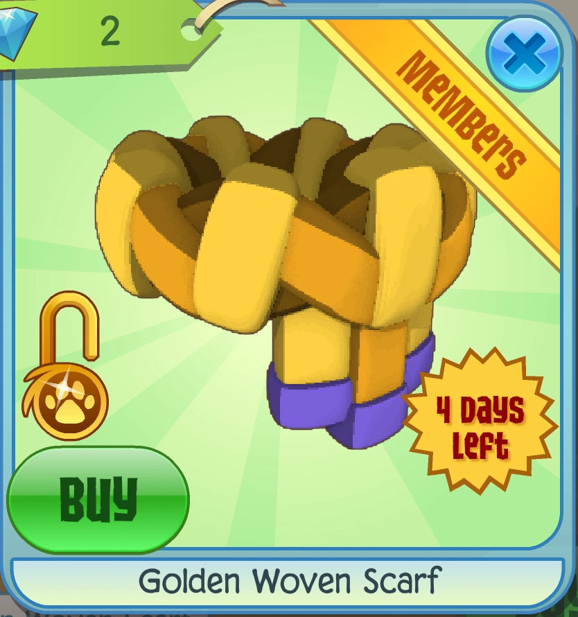 Golden Woven Scarf | Animal Jam Classic Wiki | Fandom