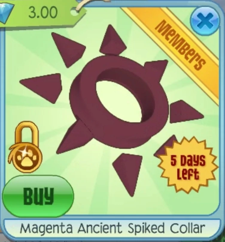 Magenta Ancient Spiked Collar | Animal Jam Classic Wiki | Fandom
