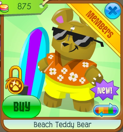 Beach Teddy Bear | Animal Jam Classic Wiki | Fandom