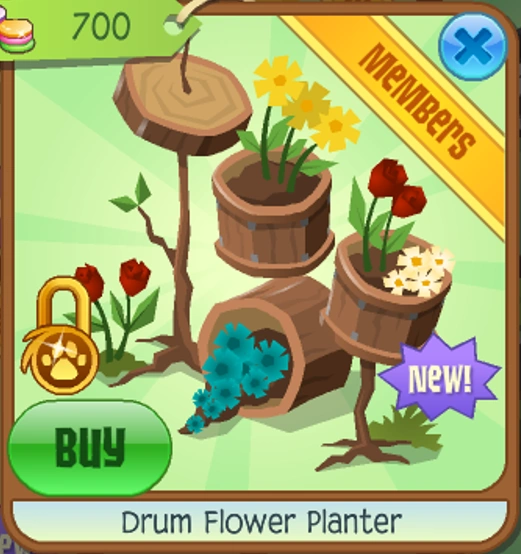 Drum Flower Planter | Animal Jam Classic Wiki | Fandom
