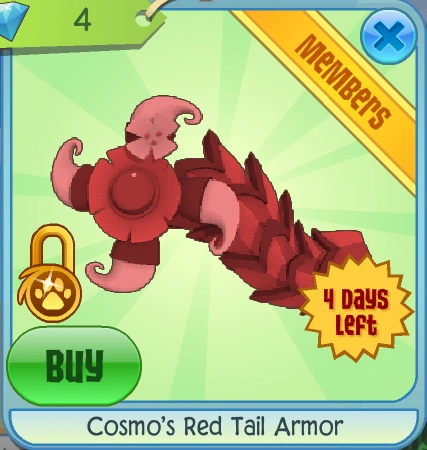 Cosmo's Red Tail Armor | Animal Jam Classic Wiki | Fandom