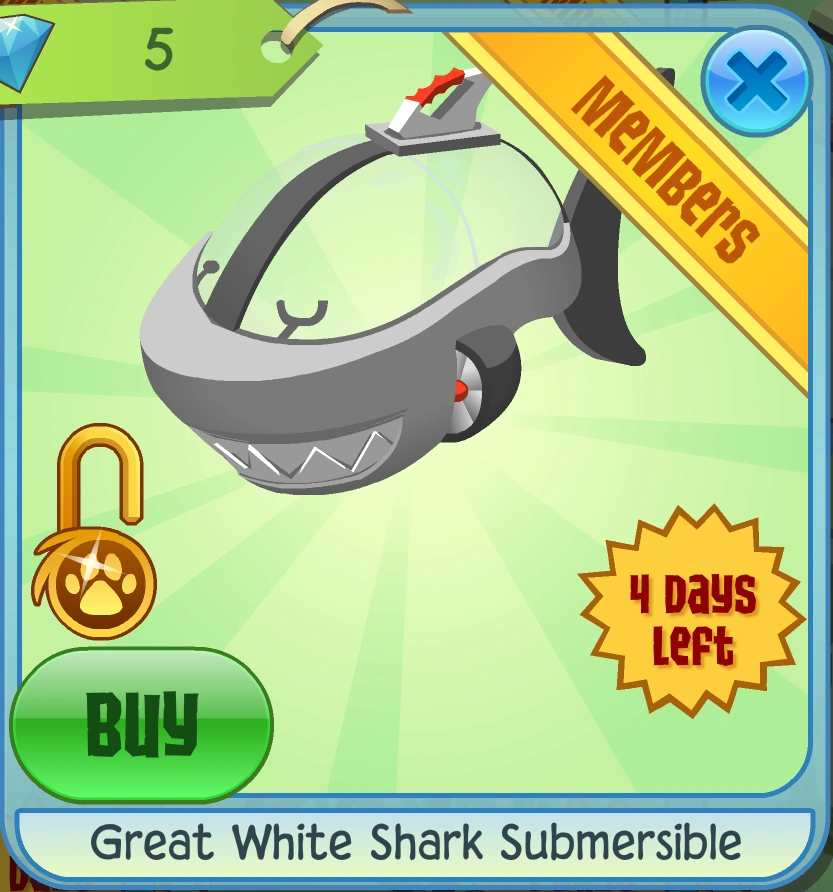 Great White Shark Submersible | Animal Jam Classic Wiki | Fandom