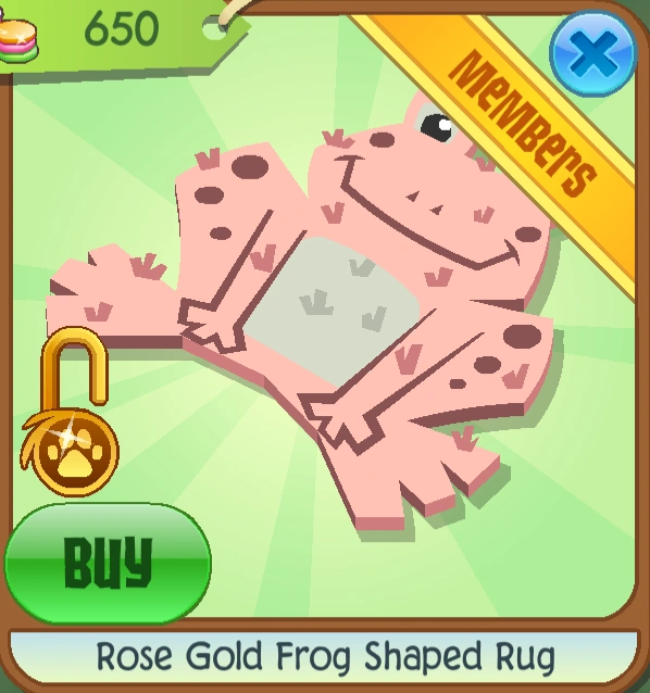 Rose Gold Frog Shaped Rug | Animal Jam Classic Wiki | Fandom