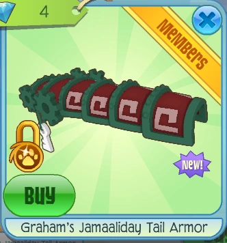 Graham's Jamaaliday Tail Armor | Animal Jam Classic Wiki | Fandom