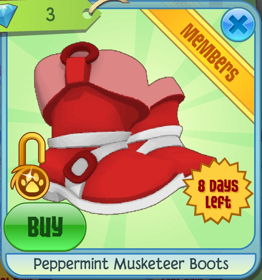 Peppermint Musketeer Boots | Animal Jam Classic Wiki | Fandom