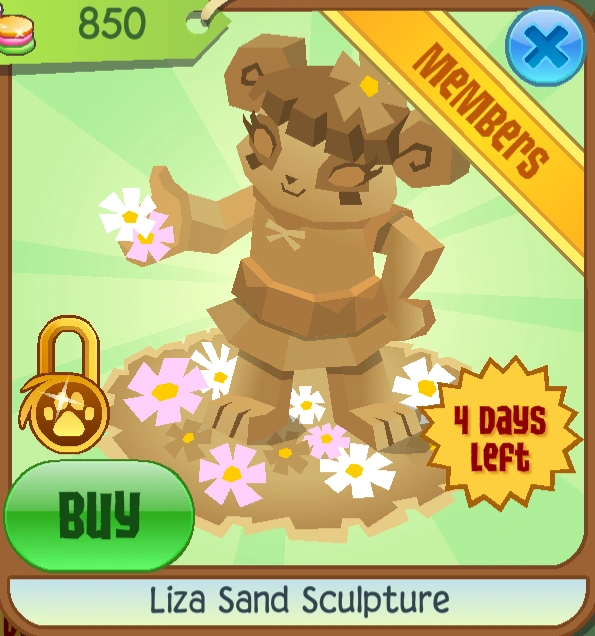Liza Sand Sculpture | Animal Jam Classic Wiki | Fandom
