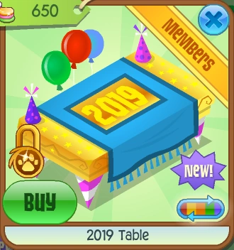 2019 Table | Animal Jam Classic Wiki | Fandom